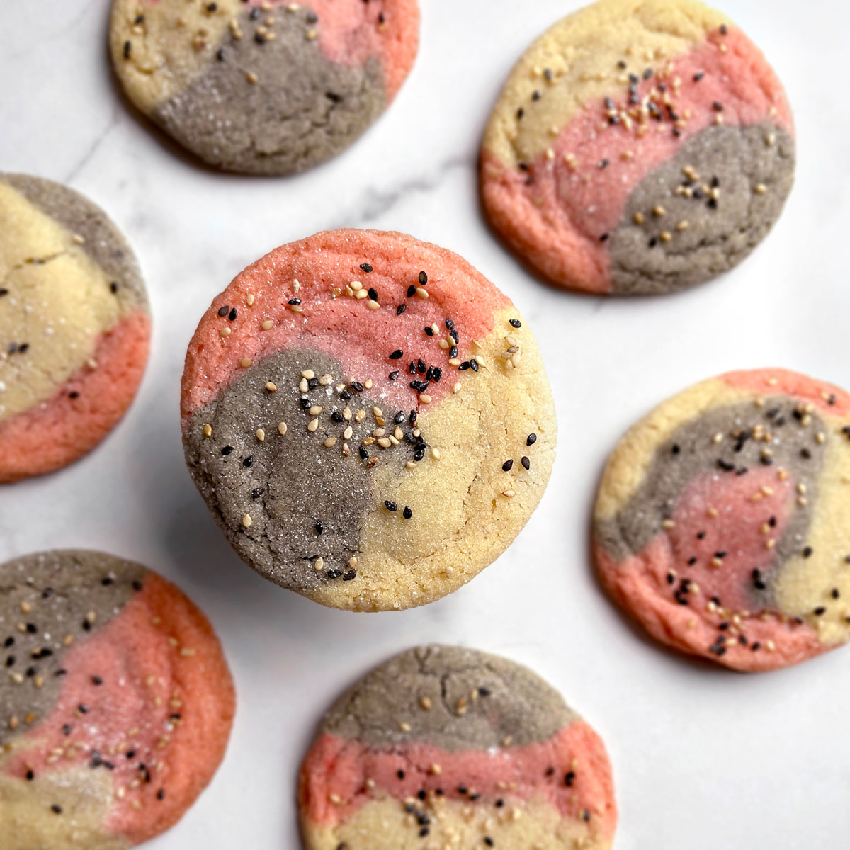 Tri-Colour Sesame Cookies | Fikabröd