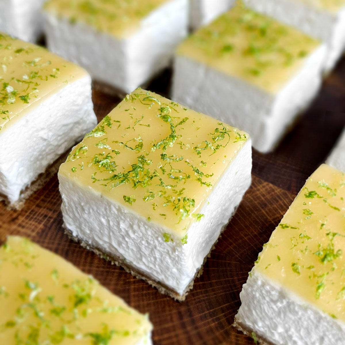 Vanilla Bean Chiffon Bars with Lime Curd (No-Bake) | Fikabröd