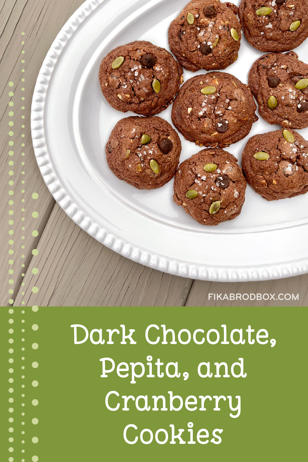 Dark Chocolate, Pepita, and Cranberry Cookies | Fikabröd